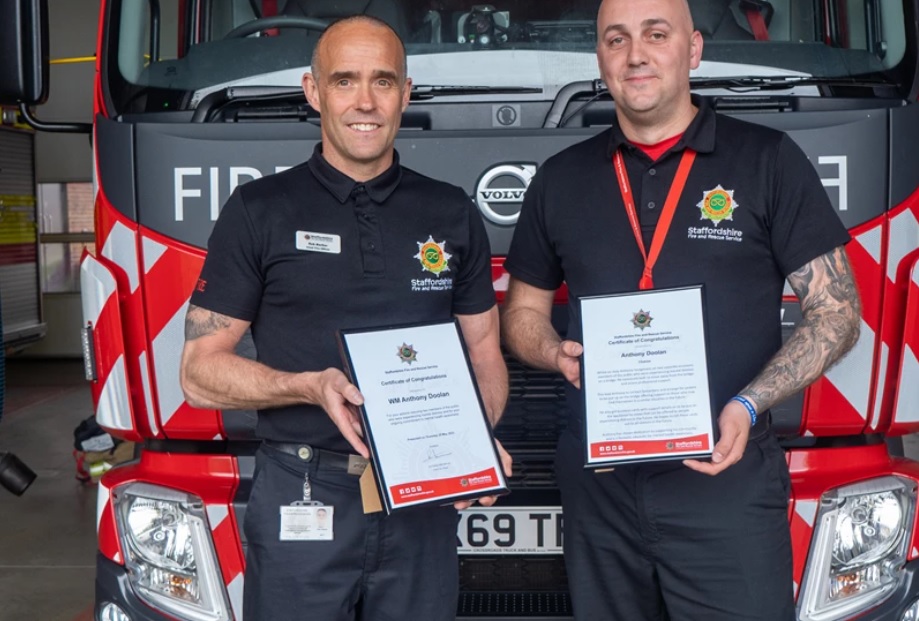 Leek firefighter awarded for exceptional work - Moorlands Radio